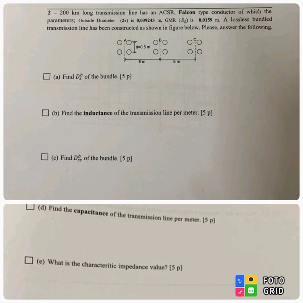 Solved parameters; Outside Diameter ( 2r ) ﻿is | Chegg.com