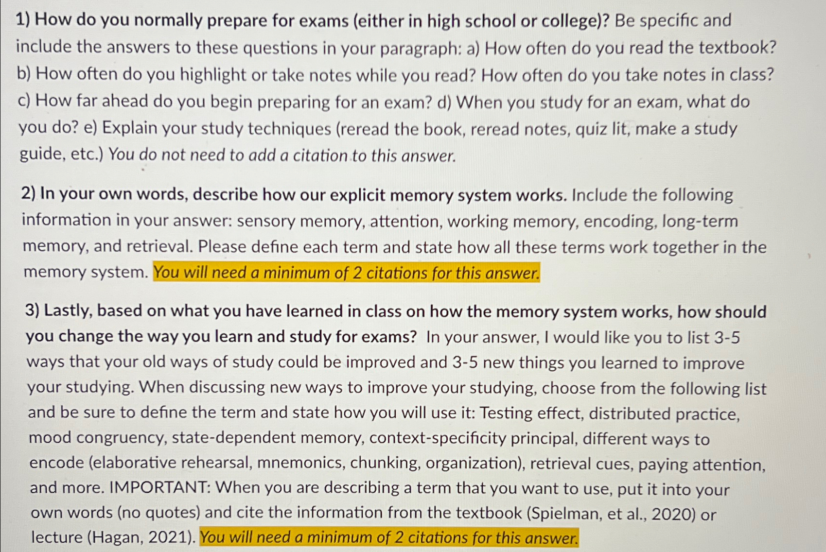 How do you normally prepare for exams (either in high | Chegg.com
