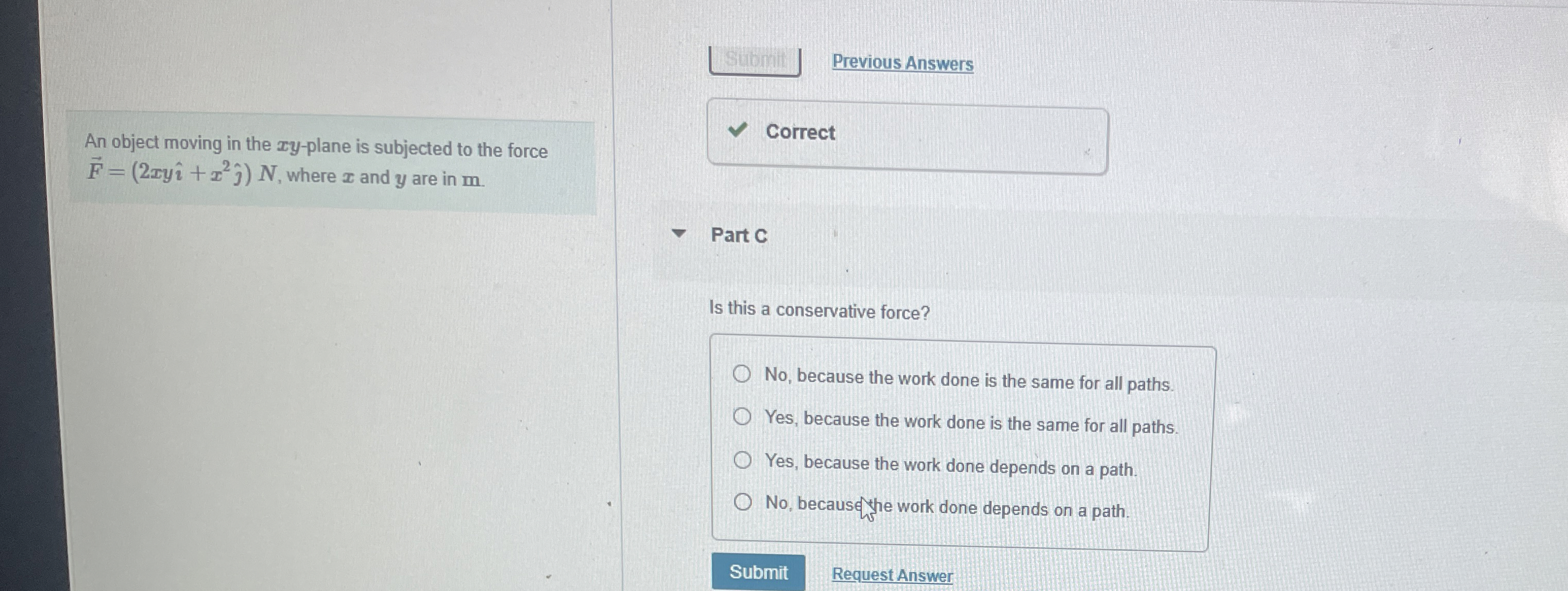 Solved An object moving in the xy-plane is subjected to the | Chegg.com