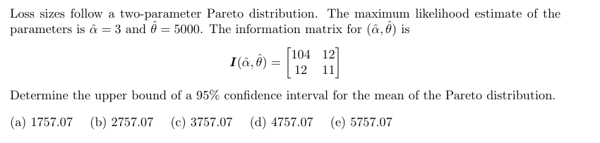 Solved Loss Sizes Follow A Two Parameter Pareto