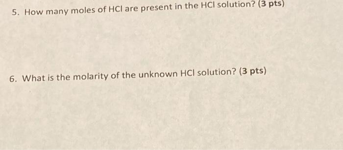 Solved A 25.00 mL sample of an HCl solution of unknown | Chegg.com