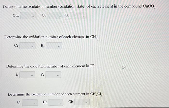 Solved Determine the oxidation number (oxidation state) of | Chegg.com