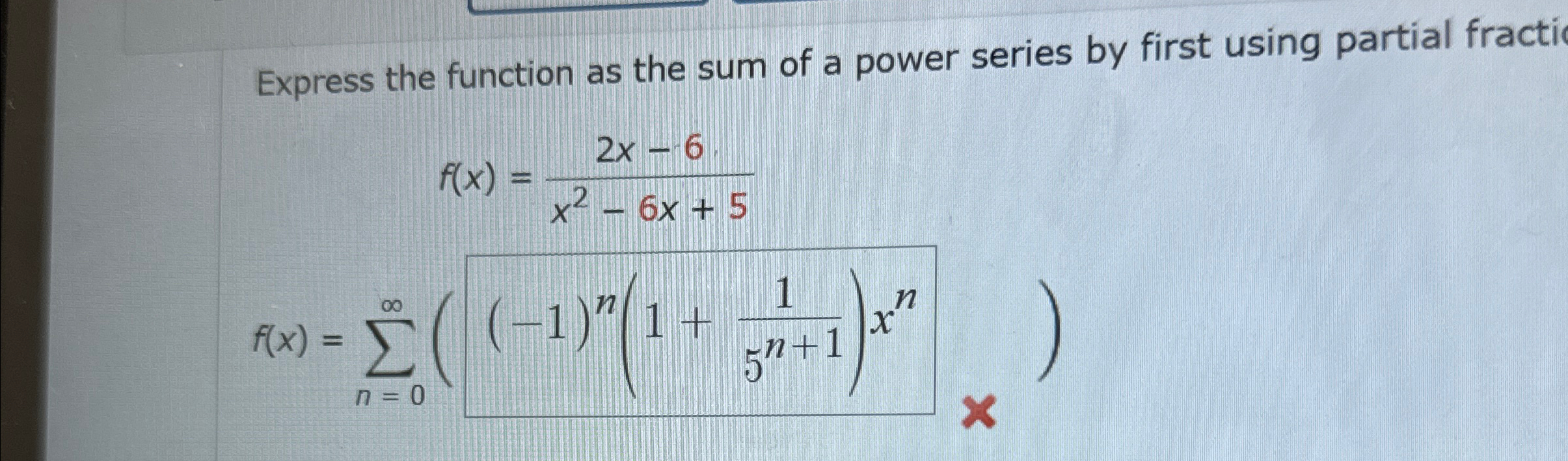 Solved Express the function as the sum of a power series by | Chegg.com