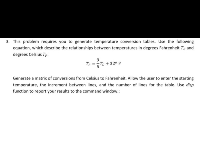 3. This problem requires you to generate temperature | Chegg.com