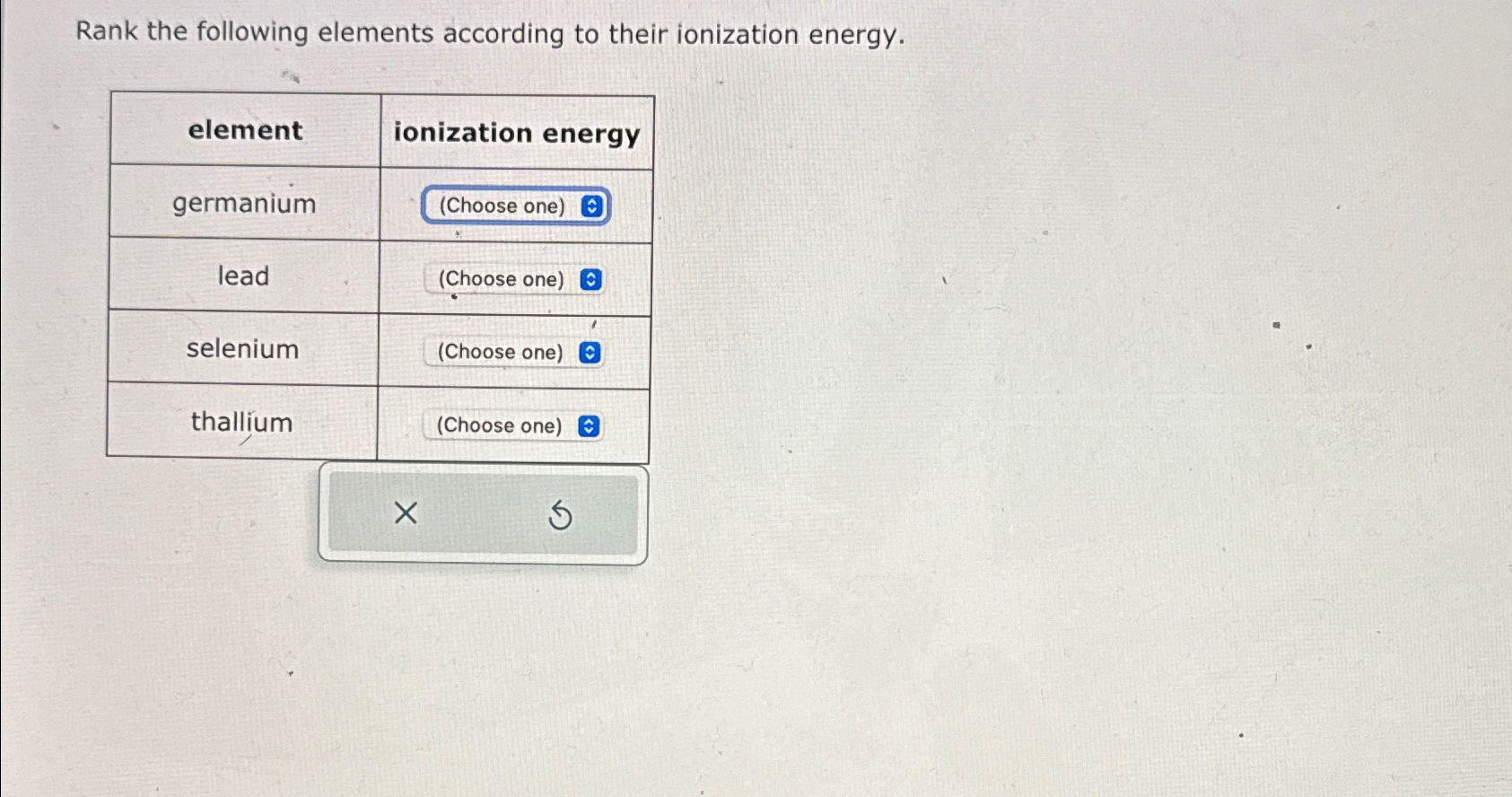 Solved Rank the following elements according to their | Chegg.com