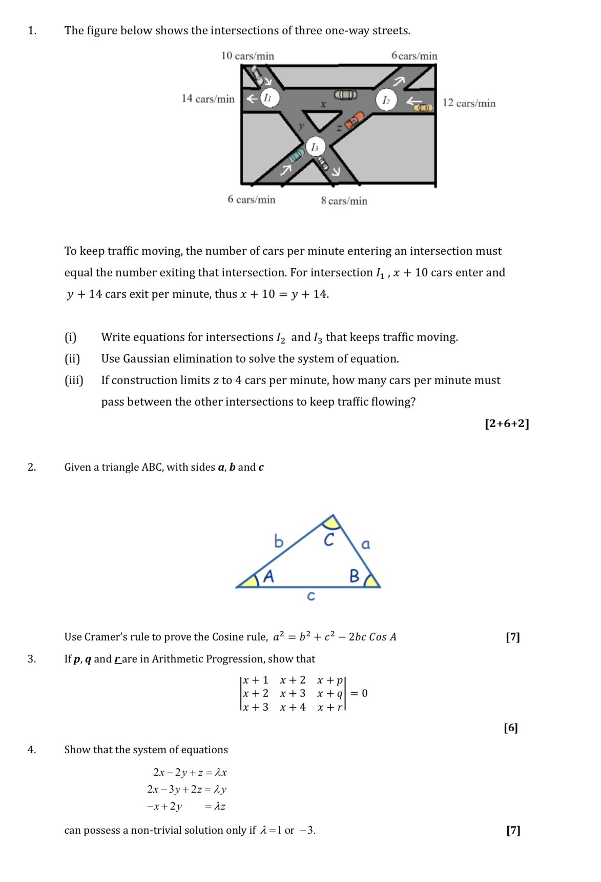 Solved The figure below shows the intersections of three | Chegg.com