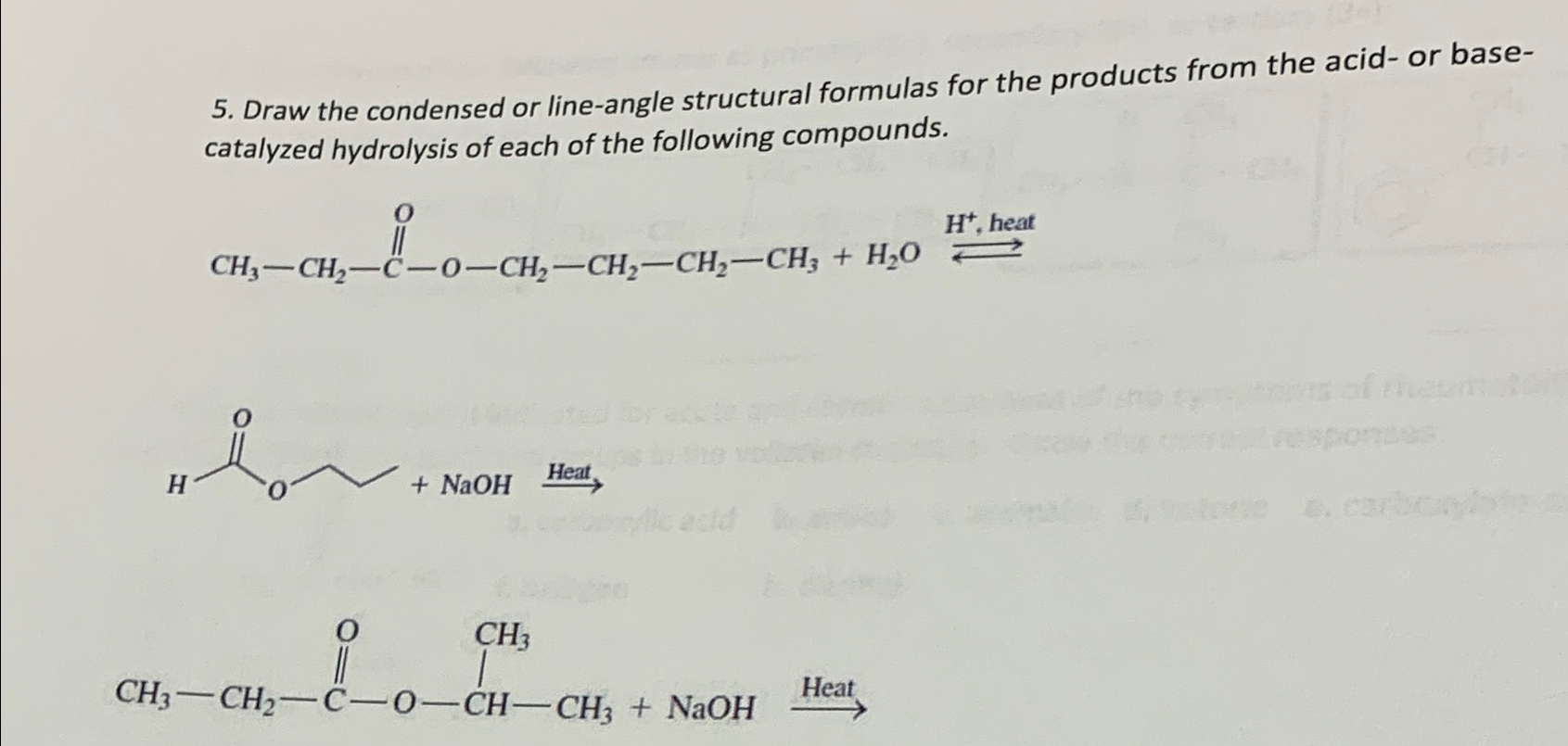 Solved Draw the condensed or line-angle structural formulas | Chegg.com