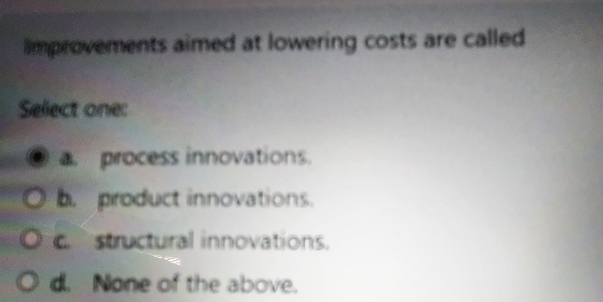 Solved Improvements aimed at lowering costs are | Chegg.com