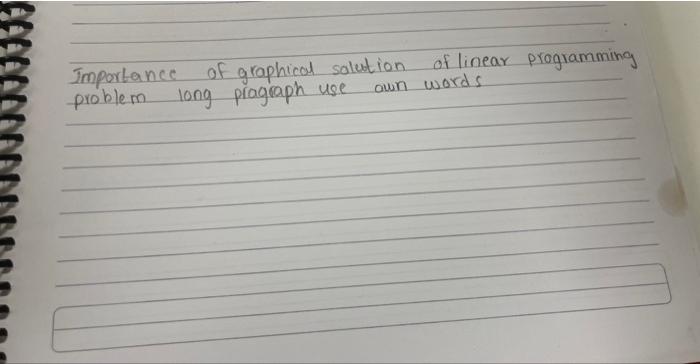 Solved Importance of graphical solution of linear | Chegg.com
