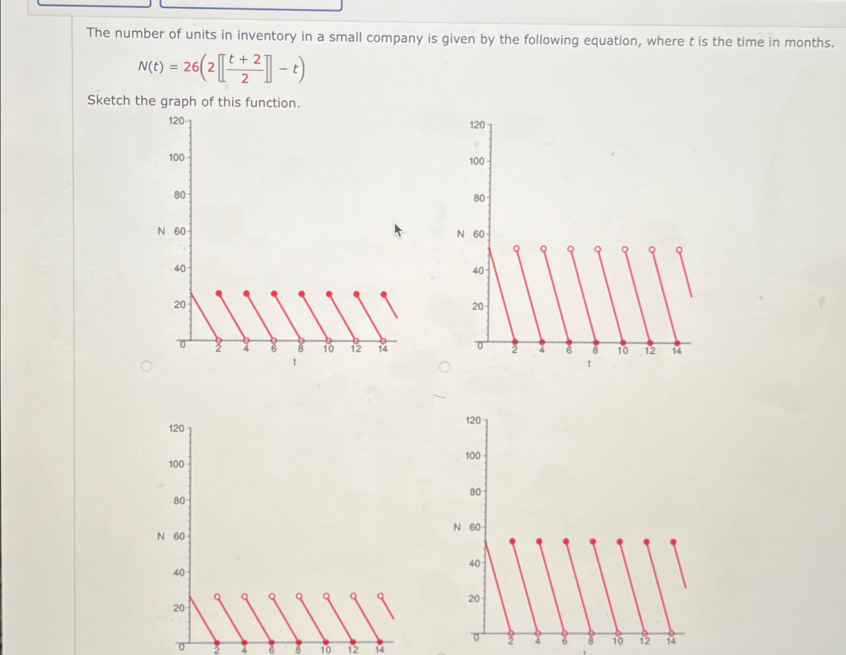 Solved The number of units in inventory in a small company | Chegg.com