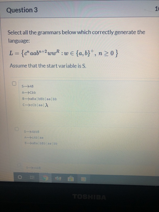 Solved Question 3 1. 1 Select all the grammars below which | Chegg.com Solved Question 3 1. 1 Select all the grammars below which | Chegg.com