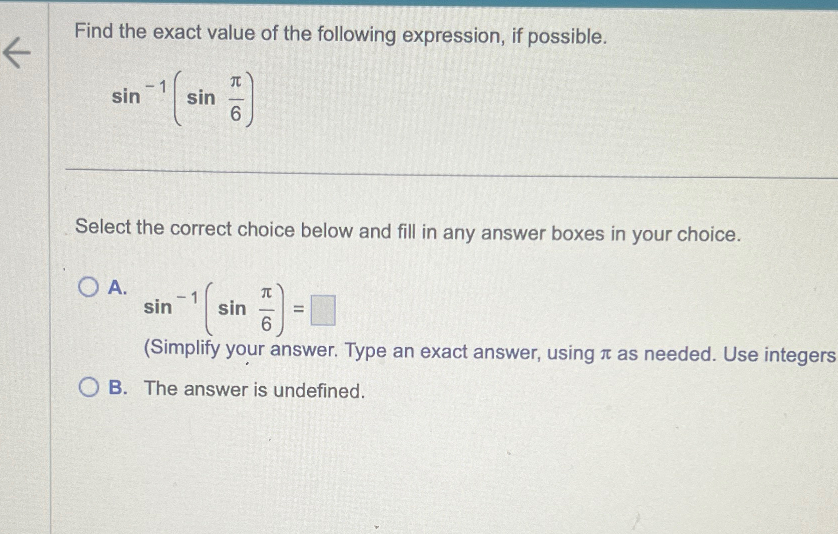 Solved Find the exact value of the following expression, if | Chegg.com