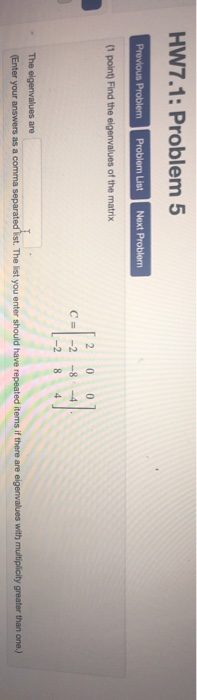 Solved HW7.1: Problem 4 Previous Problem Problem List Next | Chegg.com