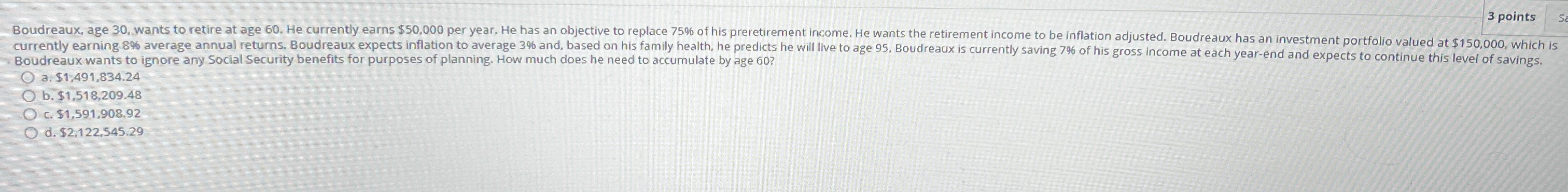 Solved and social Security benefits for purposes of | Chegg.com