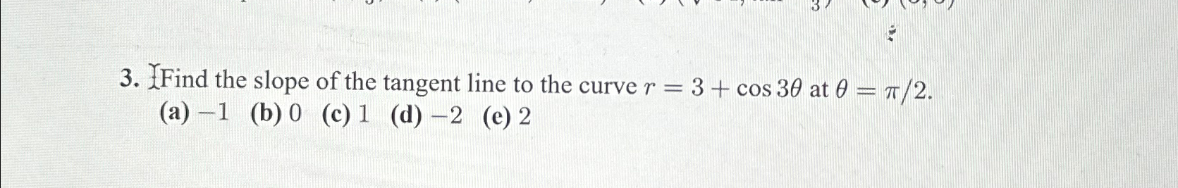 Solved FFind the slope of the tangent line to the curve | Chegg.com