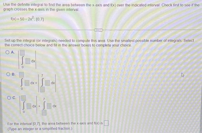 Solved Use the definite integral to find the area between | Chegg.com