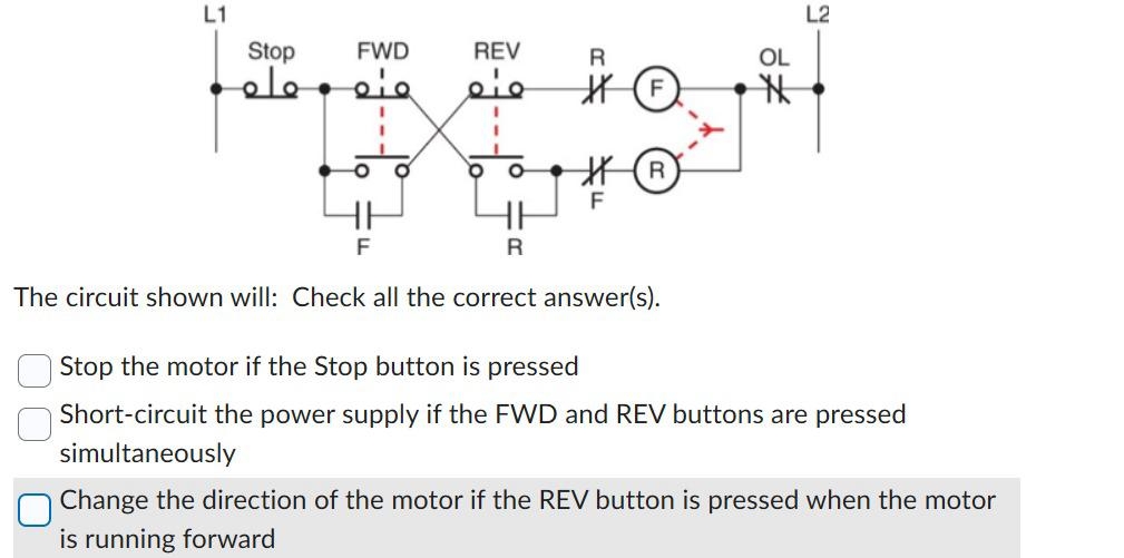 Solved The circuit shown will: Check all the correct | Chegg.com