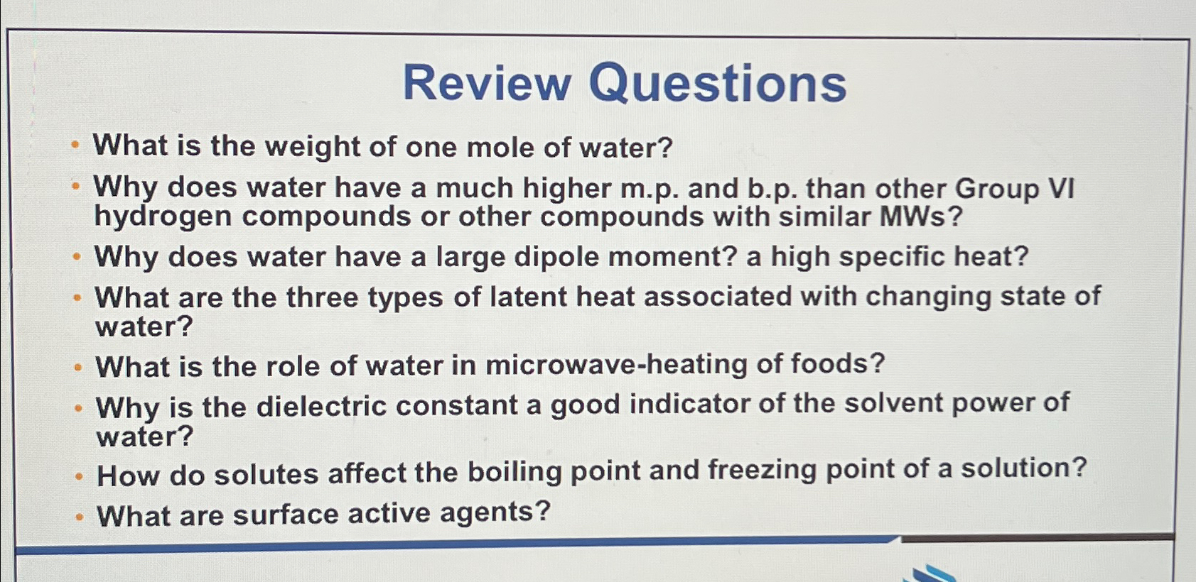Solved Review QuestionsWhat is the weight of one mole of | Chegg.com