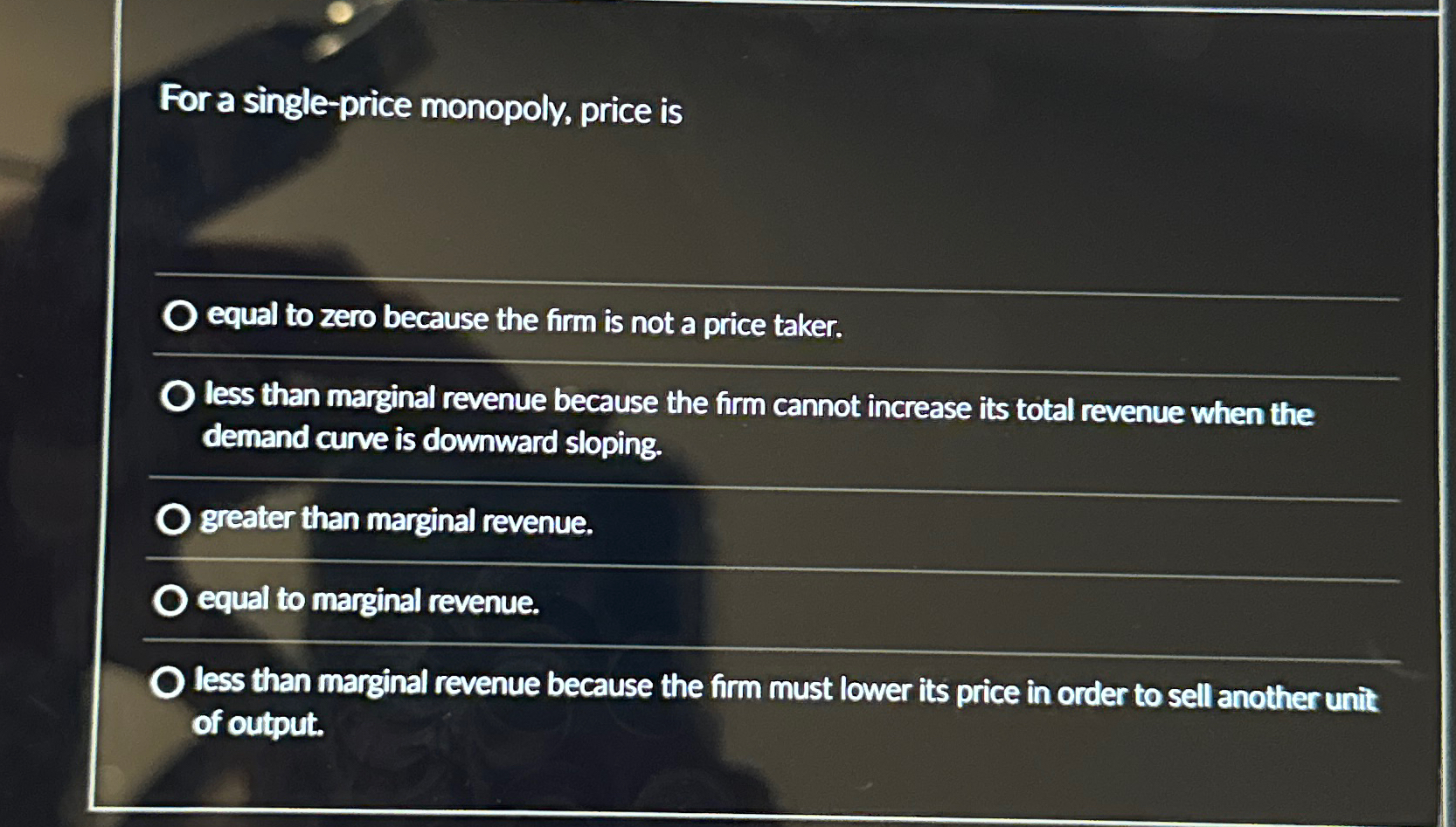 Solved For a single-price monopoly, price isequal to zero | Chegg.com