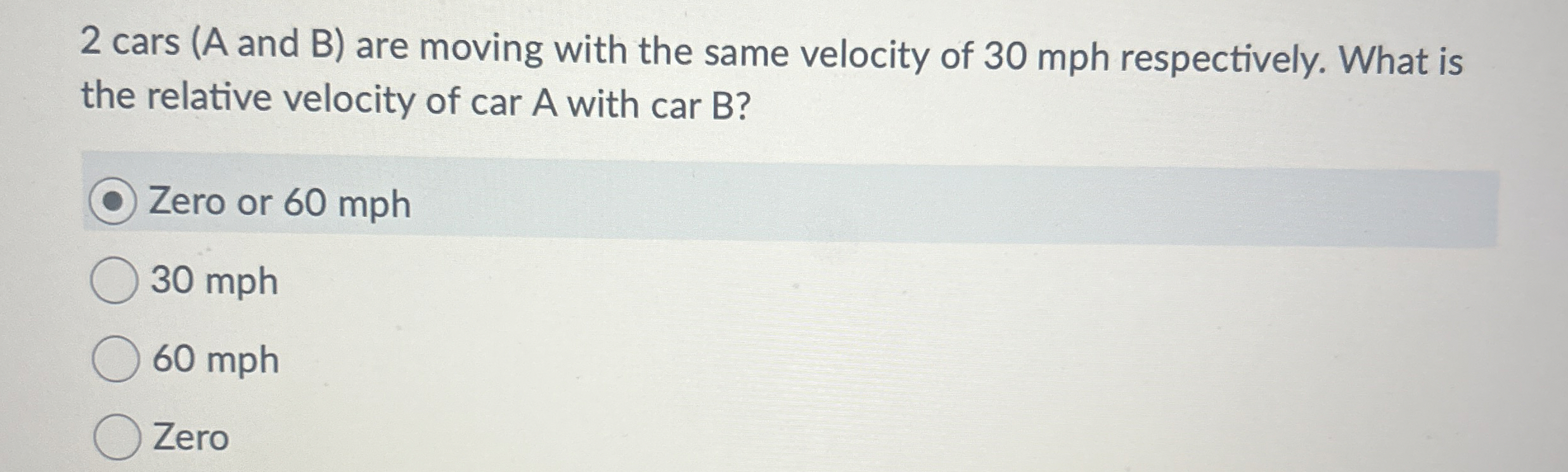 Solved 2 ﻿cars and B ﻿are moving with the same velocity of | Chegg.com