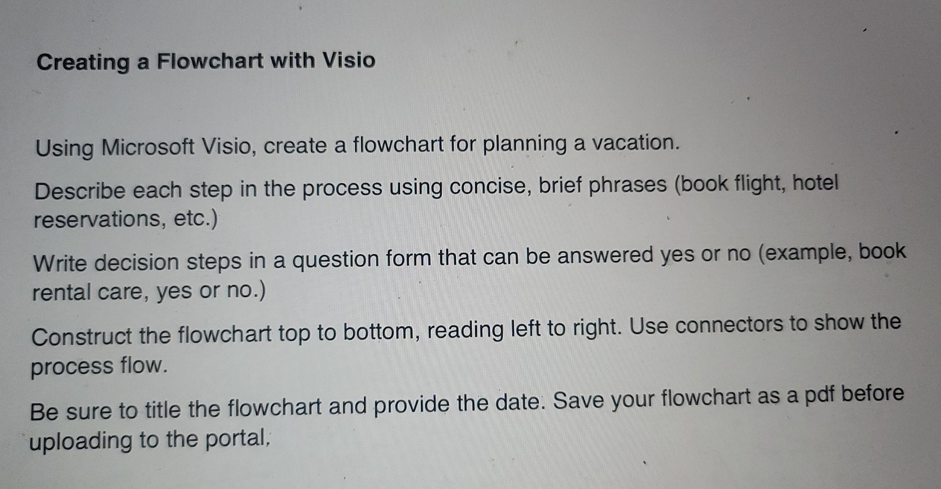 Creating a Flowchart with Visio Using Microsoft | Chegg.com