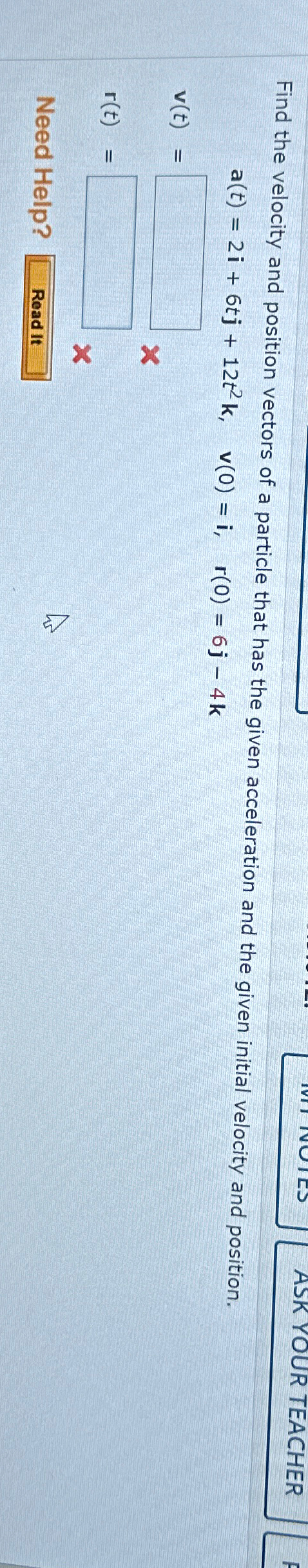 Solved Find the velocity and position vectors of a particle | Chegg.com