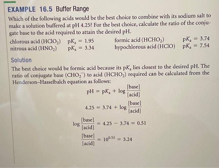 Solved [review EXAMPLE 16.5 Buffer Range & Conceptual | Chegg.com