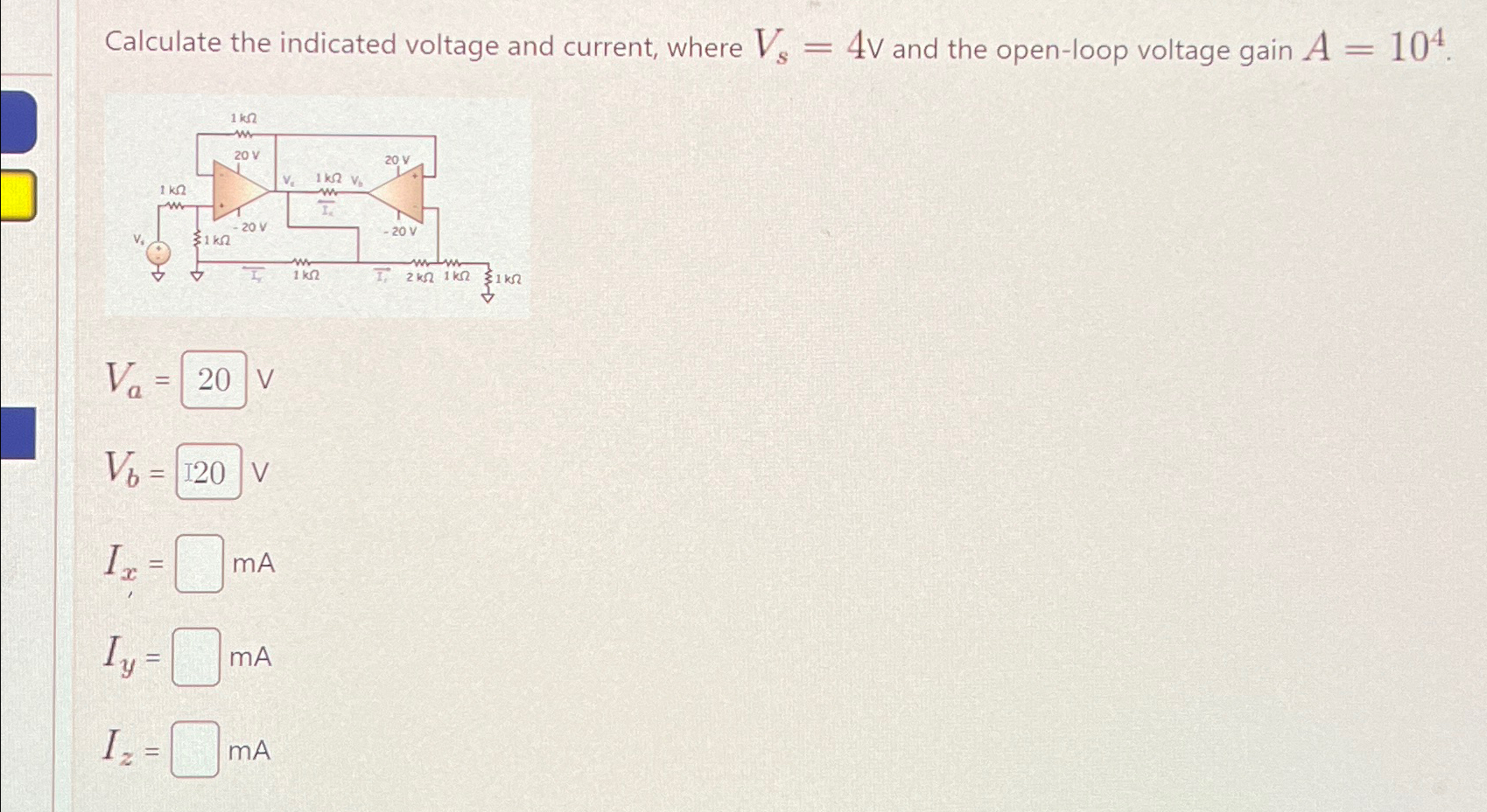 Calculate the indicated voltage and current, where | Chegg.com