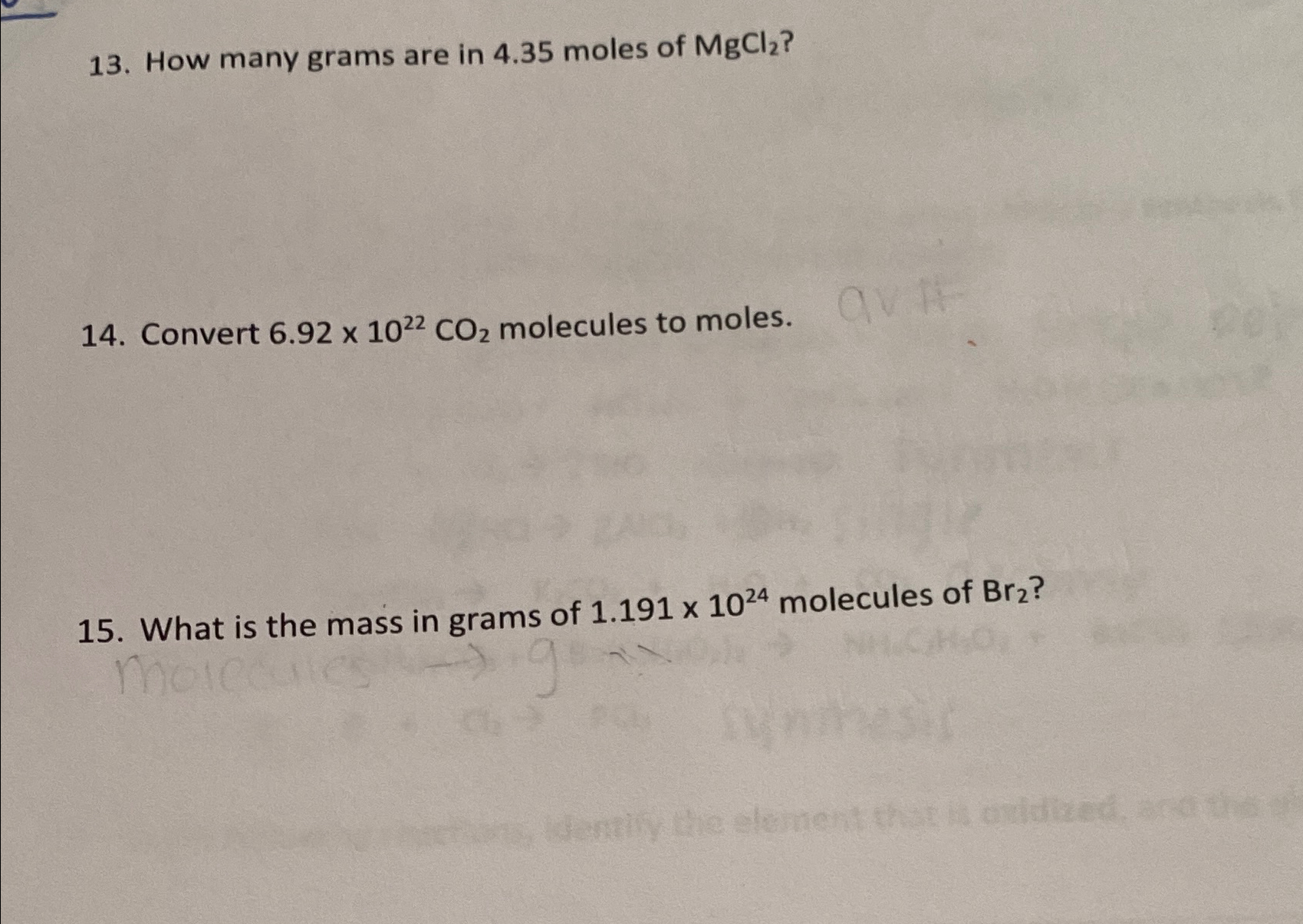 Solved How many grams are in 4.35 ﻿moles of MgCl2 ?Convert | Chegg.com