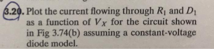 Solved 3.20. Plot the current flowing through R, and D as a | Chegg.com