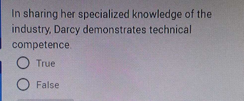 Solved In sharing her specialized knowledge of the industry, | Chegg.com