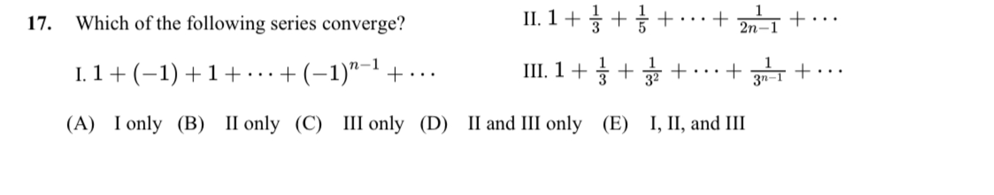 Solved Which of the following series | Chegg.com