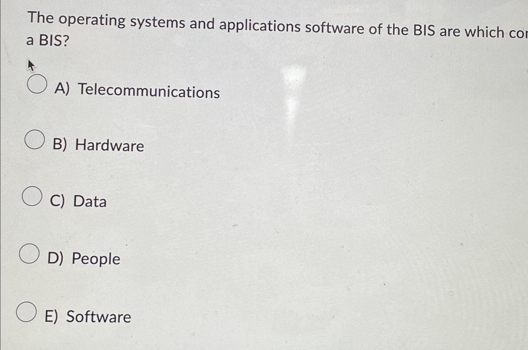 Solved The operating systems and applications software of | Chegg.com