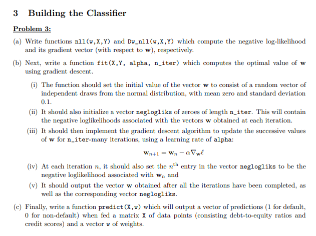 Solved 3 ﻿Building the Classifier - ﻿In MATLABProblem 3:(a) | Chegg.com