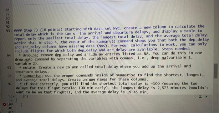 Solved 91 92 93. \#\#\#N Step 7) (10 points) Starting with | Chegg.com