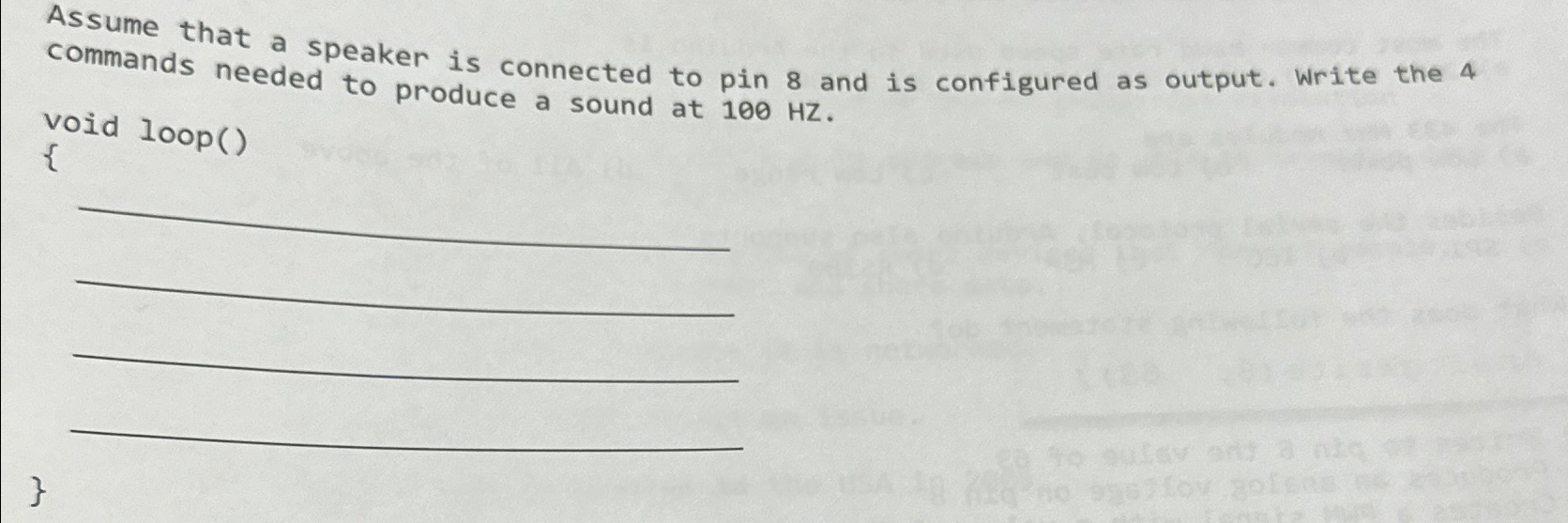Solved Assume that a speaker is connected to pin 8 ﻿and is | Chegg.com