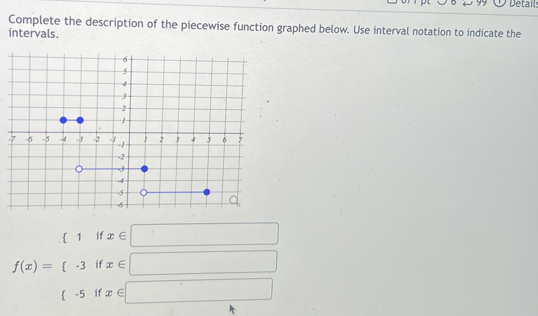 Solved Complete the description of the piecewise function | Chegg.com