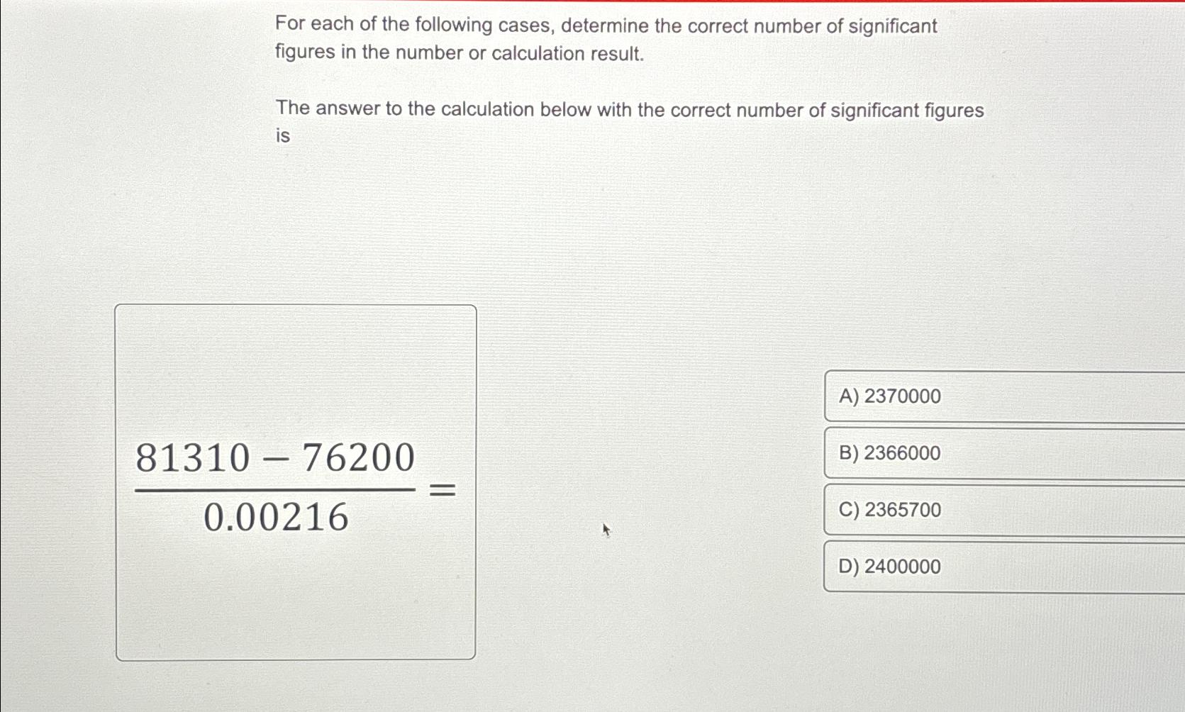 Solved For each of the following cases, determine the | Chegg.com