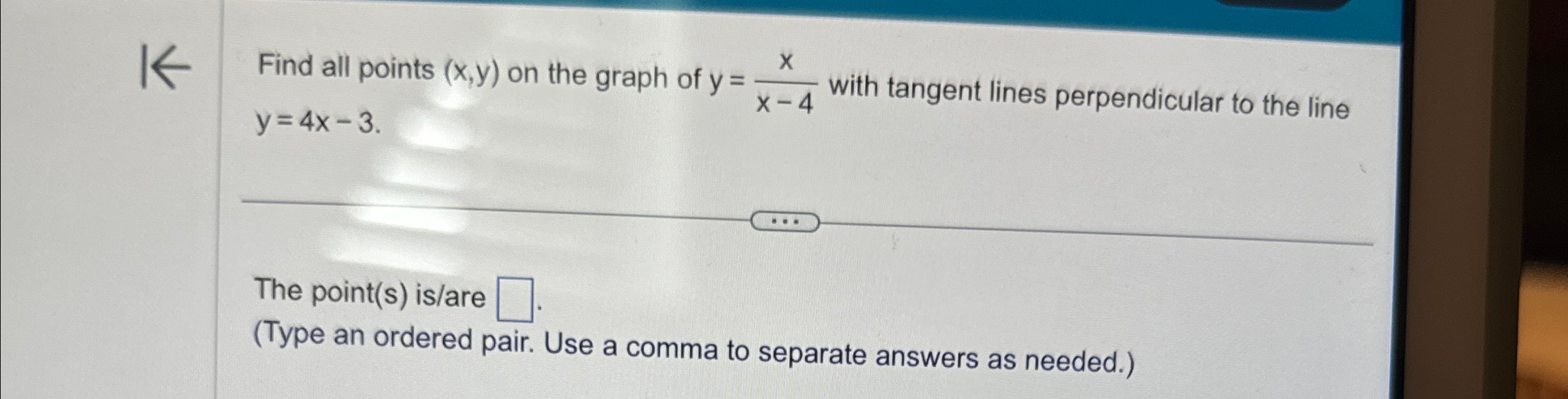 Solved Find all points (x,y) ﻿on the graph of y=xx-4 ﻿with | Chegg.com