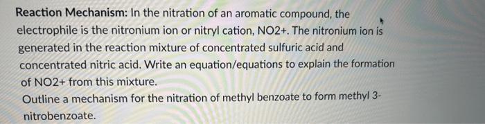 [solved] Experiment Is Nitration Of Methyl Benzoate An Ele
