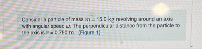 Solved Consider a particle of mass m=15.0 kg revolving | Chegg.com