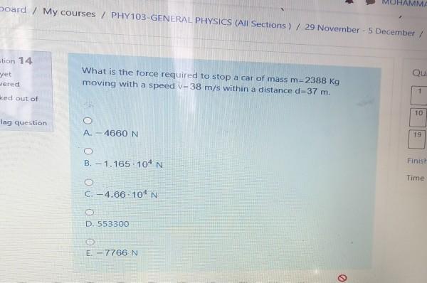 Solved OHAMMA Doard / My courses / PHY103-GENERAL PHYSICS | Chegg.com