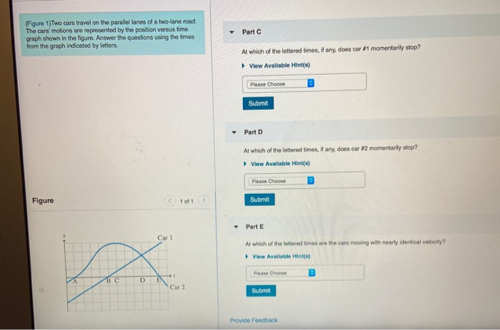 Solved Part A (Figure 1)Two cars travel on the parallel | Chegg.com