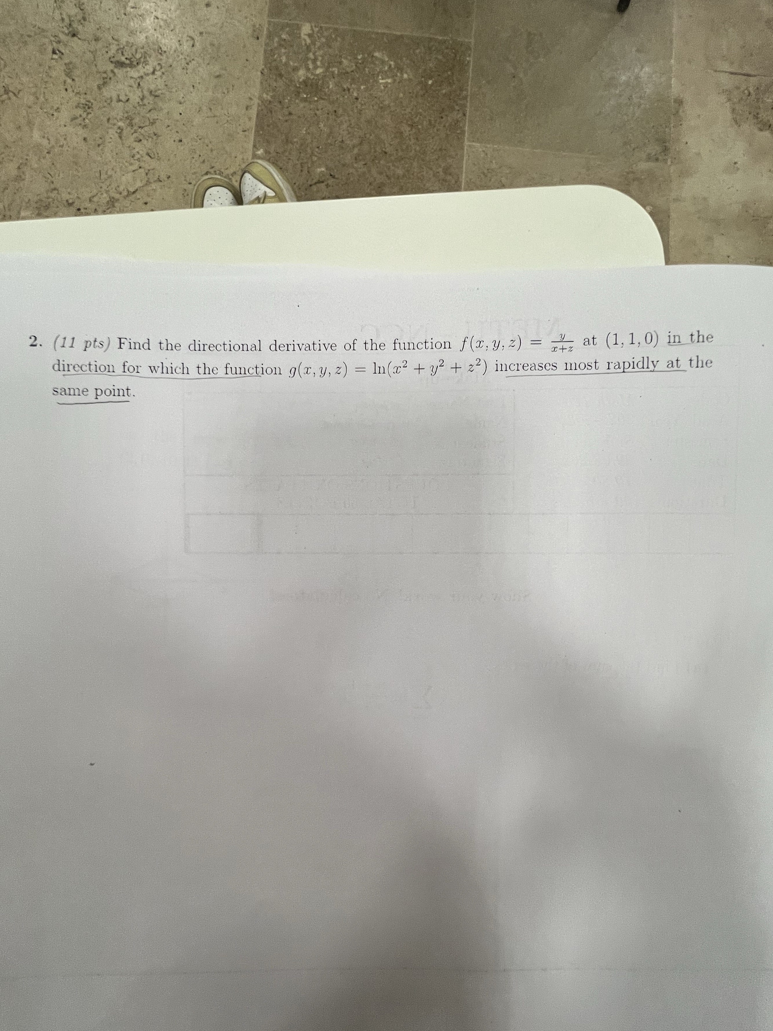 Solved (11 ﻿pts) ﻿Find the directional derivative of the | Chegg.com