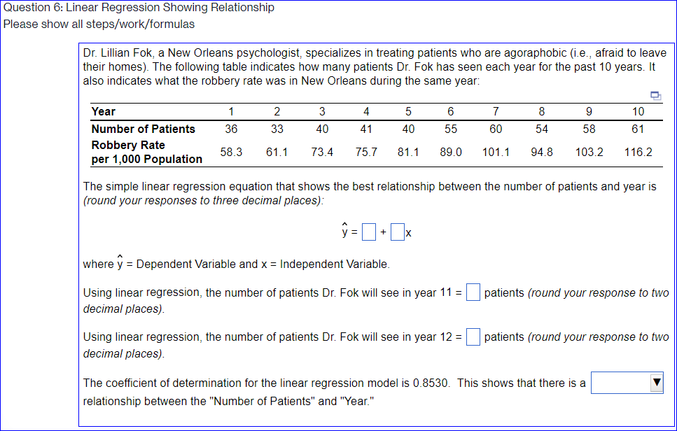 Solved Question 6: Linear Regression Showing | Chegg.com