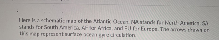 Solved Here is a schematic map of the Atlantic Ocean. NA | Chegg.com