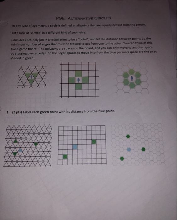 PSE: ALTERNATIVE CIRCLES In any type of geometry, a | Chegg.com