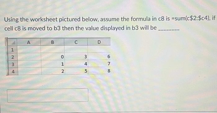 Solved Using the worksheet pictured below, assume the | Chegg.com