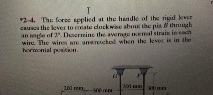 Solved *2-4. The force applied at the handle of the rigid | Chegg.com