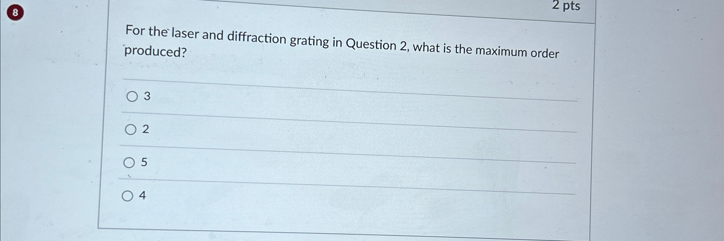 Solved 82 ﻿ptsFor the laser and diffraction grating in | Chegg.com
